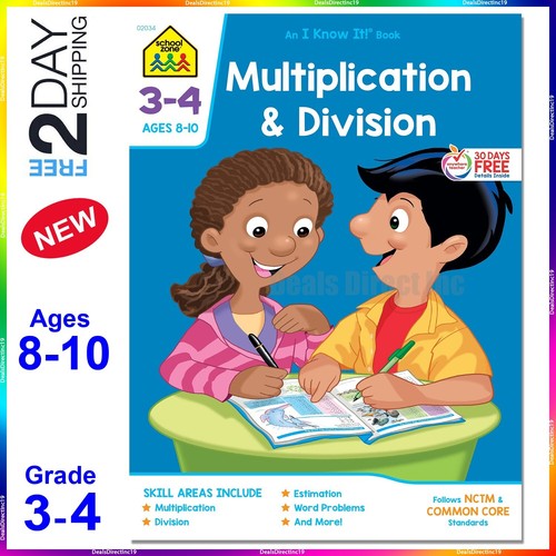 3rd 4th Grade Math Workbook Multiplication & Division Practice for Ages ...