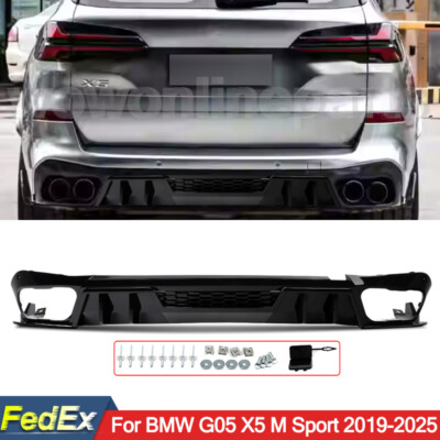 Competition Gloss Black Rear Bumper Diffuser Lip Fits 2019-25 BMW X5 ...