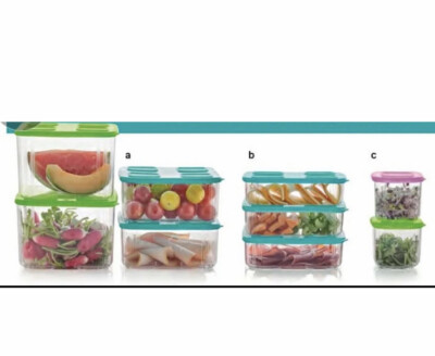 TUPPERWARE CLEAR MATES SET SPACE SAVER STACKABLE 9 PC SQUARE ...