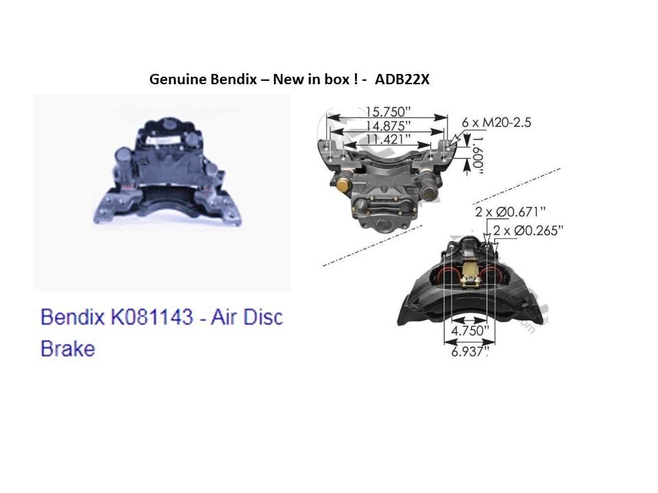 Bendix Air Disc Brake K081143 ADB22X cross to K109962X | eBay