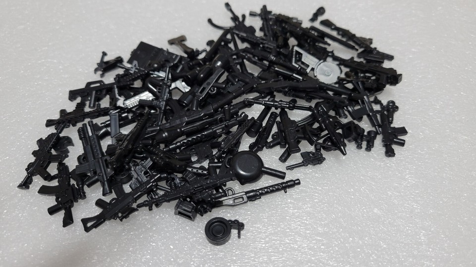 100 PCS WEAPON PACK - Assorted Lot of Weapons Guns, Rifles for Lego ...