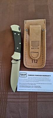 Buck 112 Pro Drop Point S30v Nickel Silver Distressed Leather Sheath | eBay