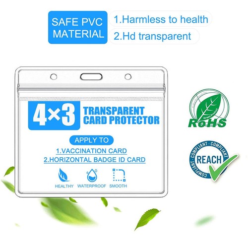 50Pack CDC Vaccination Record Card Holders 3" x 4" Badge Holders for ID ...