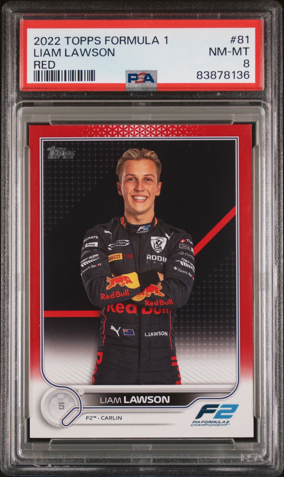 2022 Topps Formula 1 - F2 Racers Future Stars Red #81 Liam Lawson /5 ...