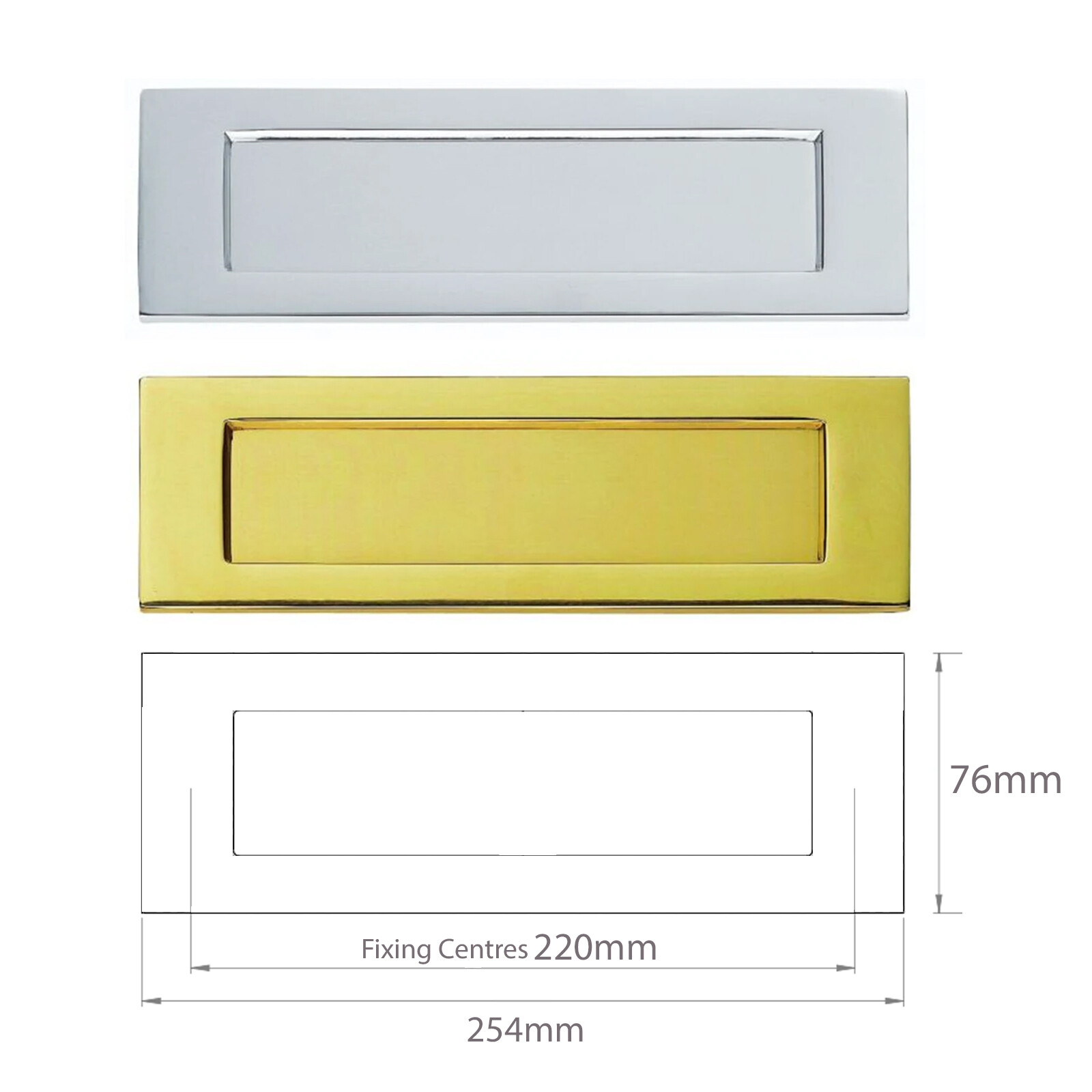 Letter Box Plate Chrome Brass Front Door External Postal Plate Cover ...