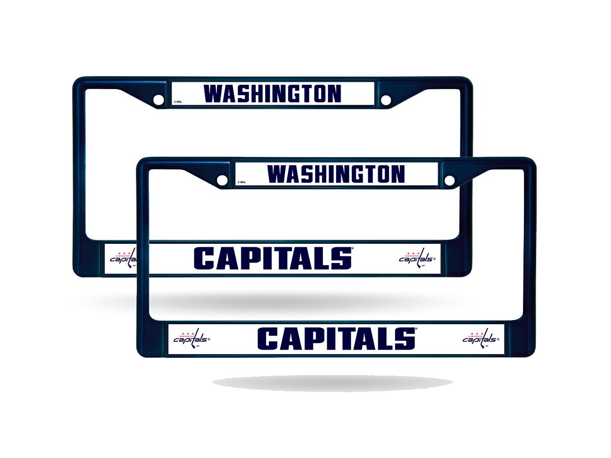Washington Capitals Blue Painted Chrome Metal License Plate Frame - Set ...