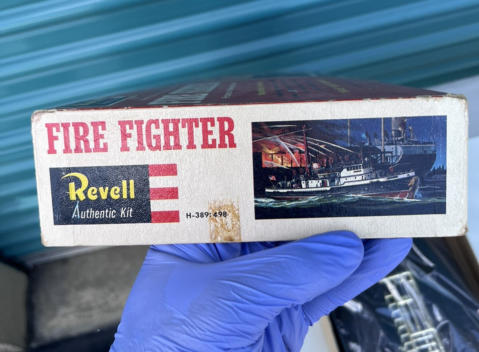 1962 Revell Fire Fighter Fireboat New York Harbor Ship Model Kit New H ...