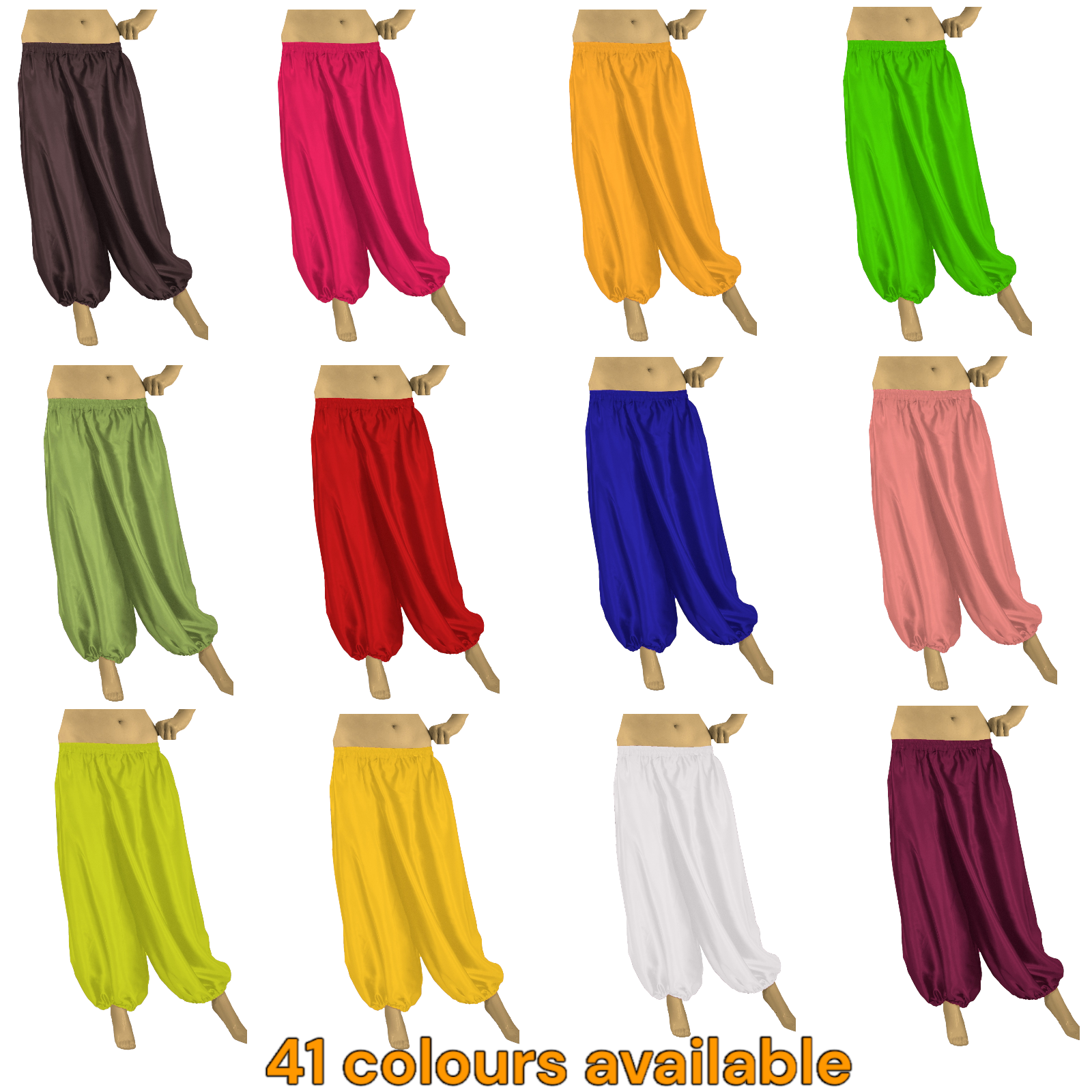 Belly Dance Hippie Pant Satin 41 Color Trouser Harem Pant Women's Wear ...