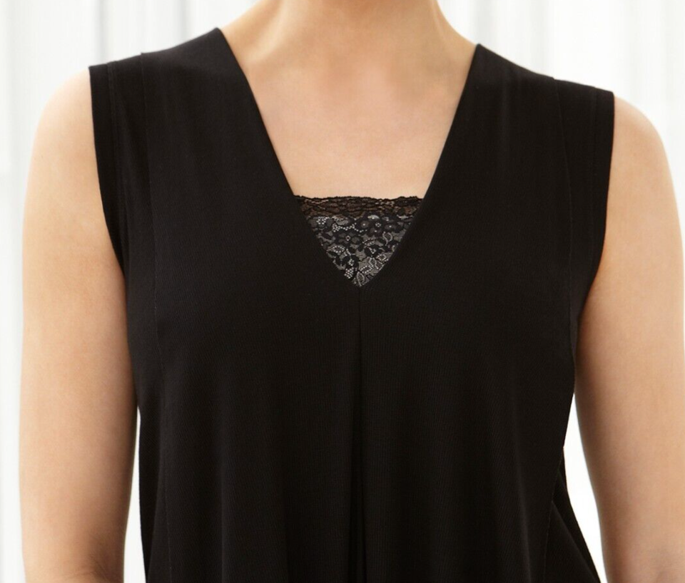 Glamorise CAMI TOP + UNDERWIRE Bra 44D (Stretch-Lace) COMFORT Black NEW ...