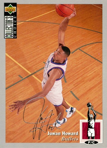 1994 WASHINGTON BULLETS NBA Rookie Card JUWAN HOWARD Silver Signature ...