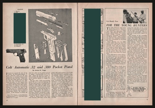 1956 COLT Auto .32, 380 Pocket Pistol Exploded View Parts List ...