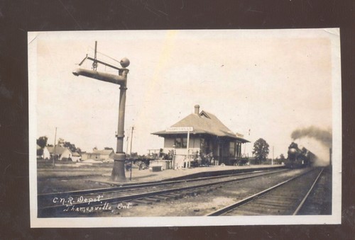 REAL PHOTO THAMESVILLE ONTARIO RAILROAD DEPOT TRAIN STATION POSTCARD ...