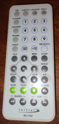 Initial Portable DVD Remote Control RC-1700 | eBay