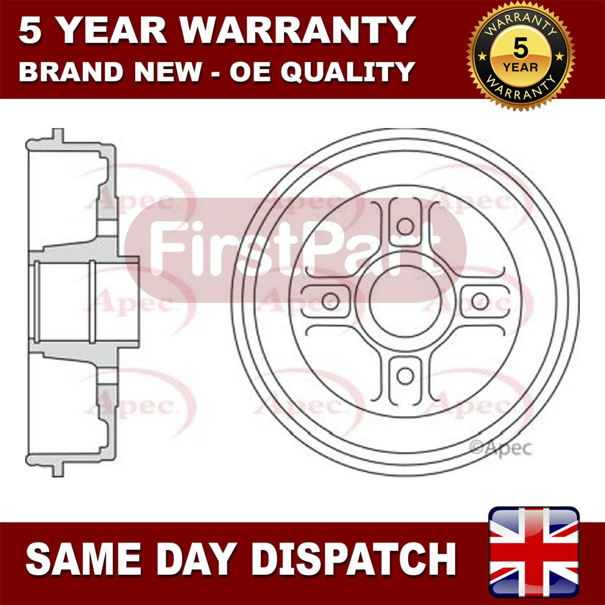 Fits Nissan Micra Note Renault Clio Modus FirstPart Rear Brake Drum ...