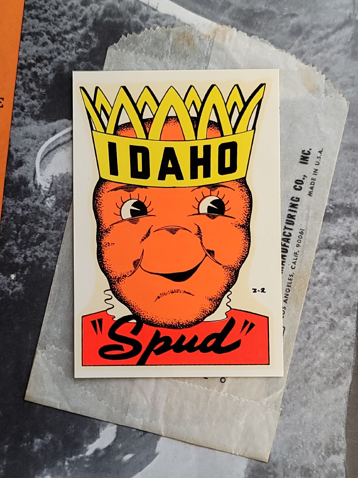 Original Vintage water Travel Decal IDAHO Potatoe SPUD mascot old ...