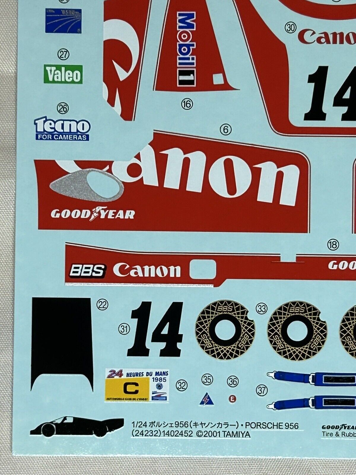 Decals for Tamiya 1:24 PORSCHE 956 Canon .Item24309 from Japan | eBay