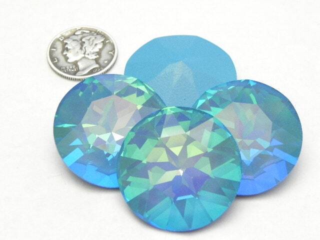 Ultra Light Blue AB UNF (27mm) Swarovski 1201 Dentelle Rivoli Stone | eBay