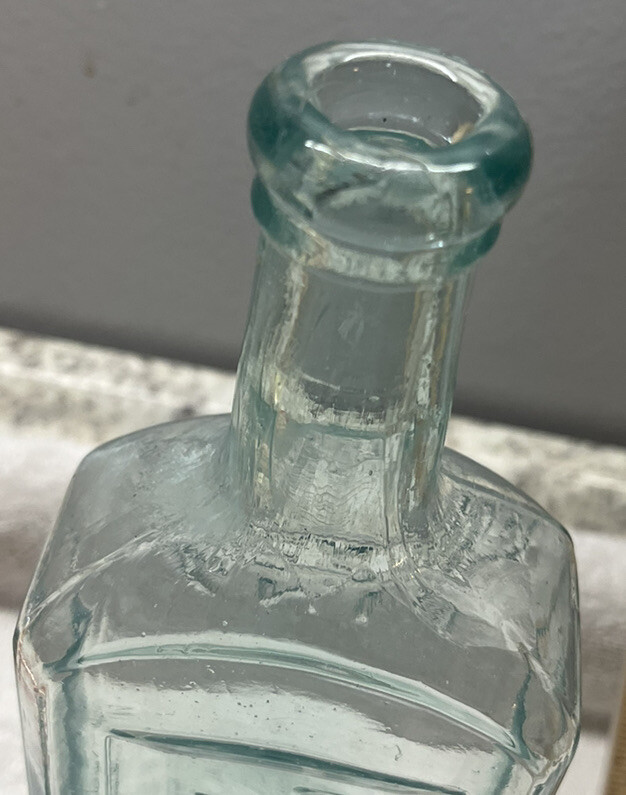 AQUA BLUE CLOVER MEDICINE CO. AUGUSTA MAINE BITTERS BOTTLE | eBay