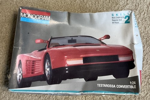 1991 Monogram Ferrari Testarossa Convertible 1:24 Model Kit - Open Box ...