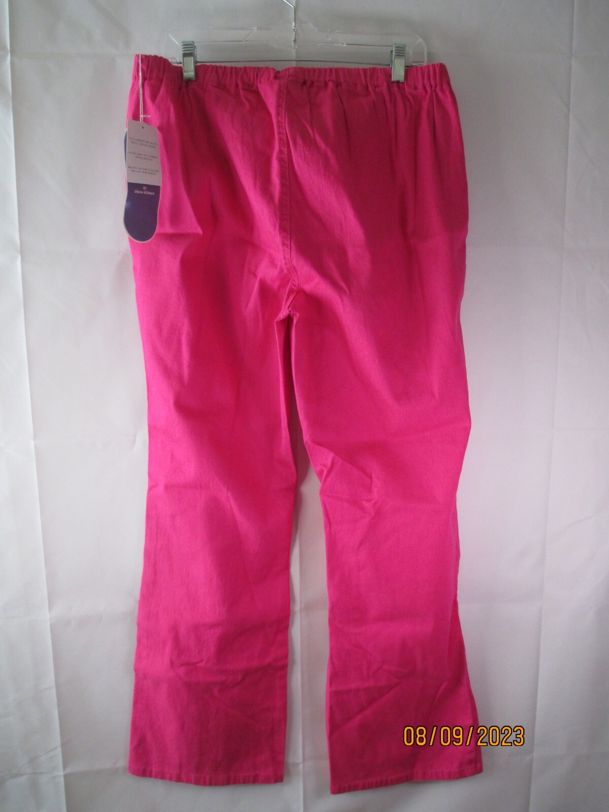 NWT DG2 by Diane Gilman Hot Pink Pull On Wide Leg Stretch Jeans R73 ...