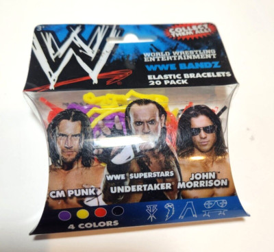WWE Superstars Bandz Elastic Bracelets 20 piece - CM Punk, Undertaker ...