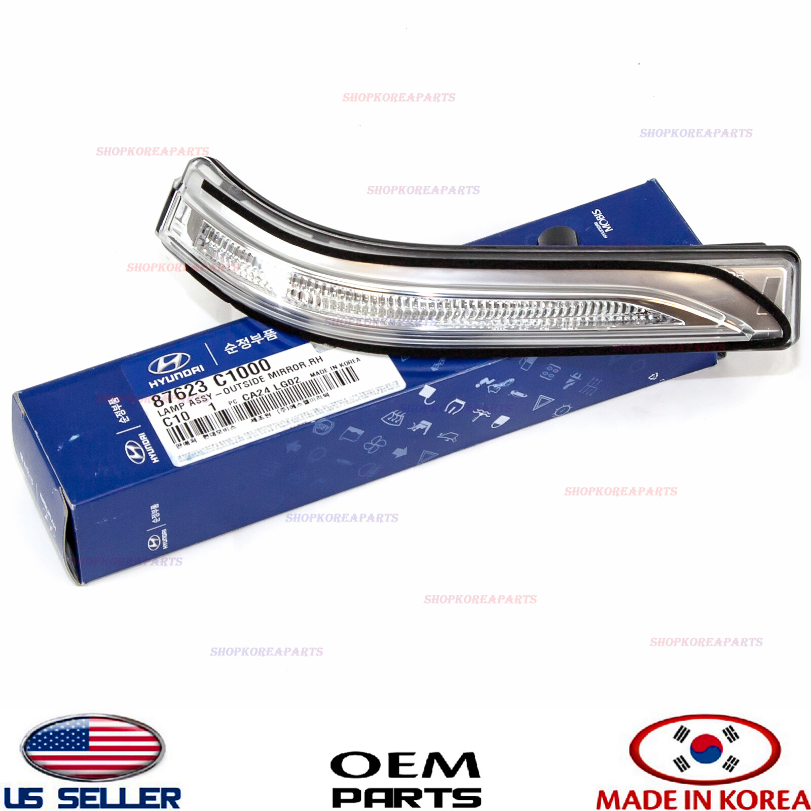Lamp ASSY Outside Mirror Right 87623C1000 for Hyundai Sonata LF 2015 17 ...