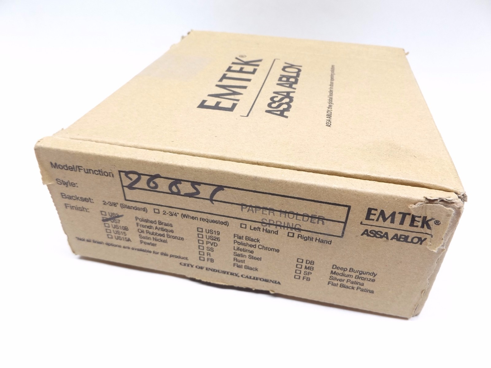 Emtek 2605 Brass Paper Holder Spring Rod Style US7 Finish | eBay
