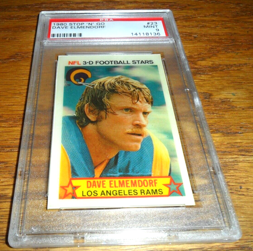 1980 Stop n Go NFL 3D Football DAVE ELMENDORF LOS ANGELES RAMS #23 PSA ...