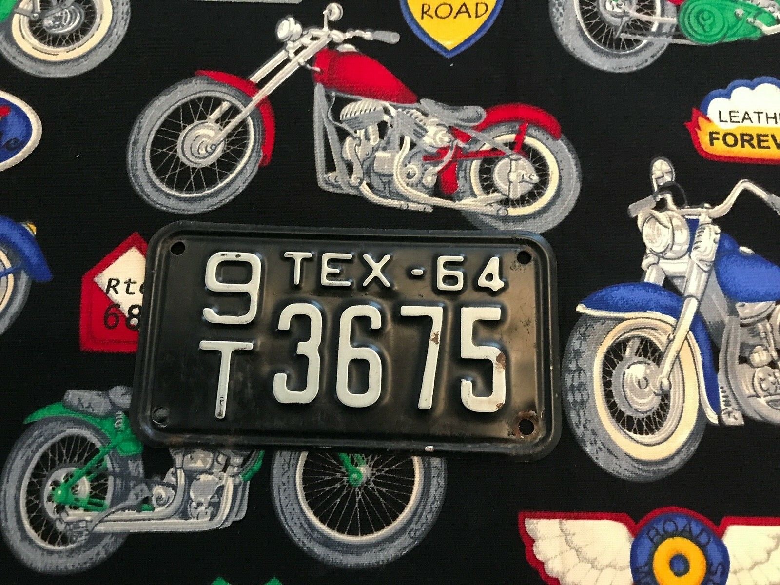 1964 TEXAS MOTORCYCLE LICENSE PLATE 9T3675 | eBay
