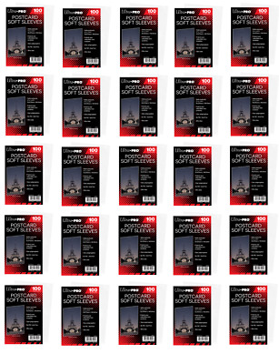 (2500 Count) Ultra Pro Postcard Sleeves Archival Safe (25 Packs) Acid ...