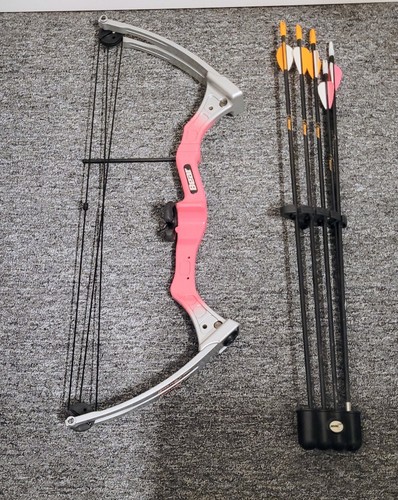 Bear Brave 3 Youth Compound Bow Pink Archery 26" Right Hand Whisker ...