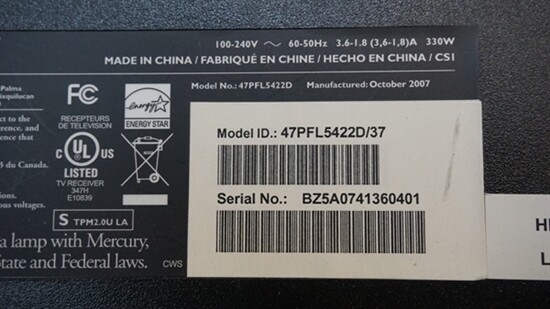 996510009078, CBPF72MKZC6, 715T2303-2, 47MF437B/37, 47PFL5422D/37 | eBay