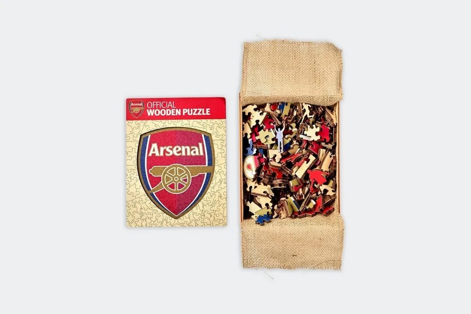 ARSENAL CREST 150 PEICE WOODEN JIGSAW PUZZLE (2022) ARSENAL FC CREST ...