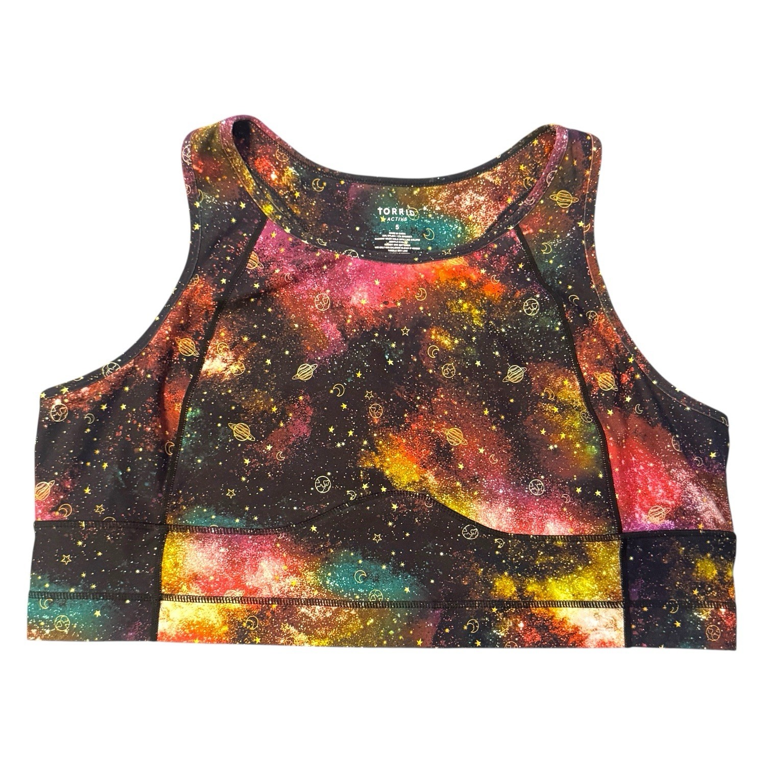 Torrid Active Celestial Galaxy Longline Wicking Sports Bra Multicolor ...