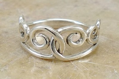UNIQUE .925 STERLING SILVER SCROLL WORK BAND size 6 style# r1702 | eBay