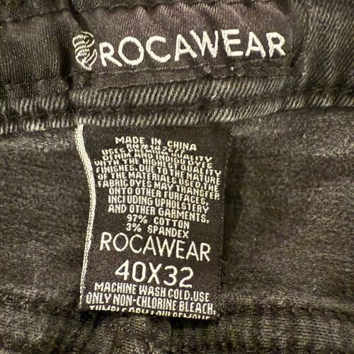 Rocawear Mens Black Jeans 40x32 (fit 38x29) Distressed Industrial Ribbed | eBay