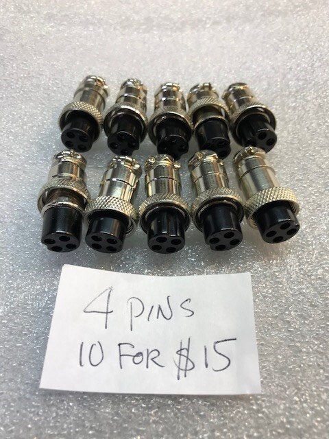 10 PCS 4 Pin Round Microphone Connector for Kenwood Icom Yaesu Alinco ...