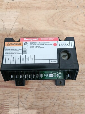 Honeywell S8670K Continuous Retry Ignition Control w/ E-COM S8670K3000 ...