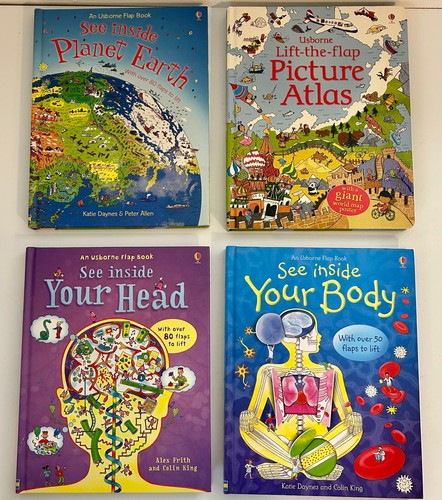 4 Usborne See Inside Flap Books Picture Atlas Planet Earth Your Body ...