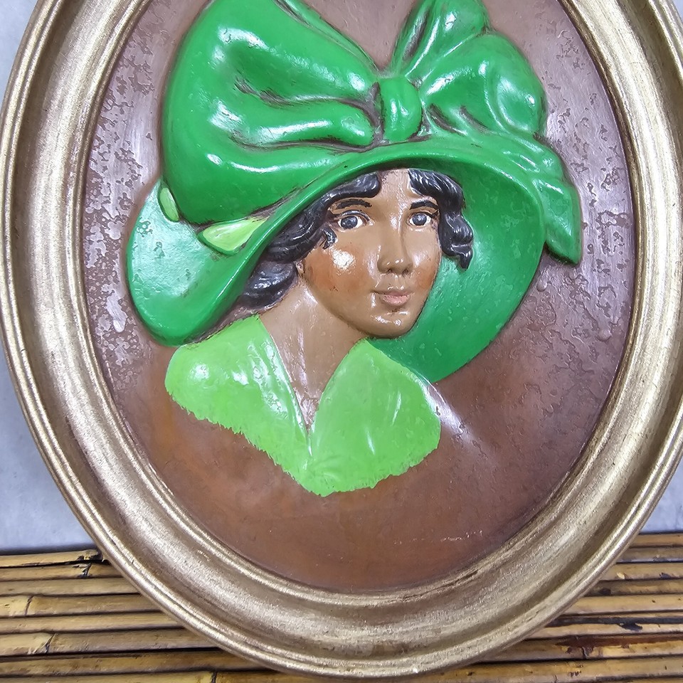 Erma Gilliland Duncan Ceramic Wall Cameo Lady Women 1910 Chalkware ...