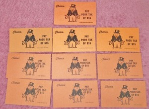 Monopoly - PAY POOR TAX OF $15 - Chance Cards lot of 10 | eBay