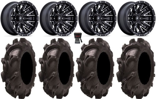 MSA Creed 14" Wheels Machined 30" Monster Mayhem Tires Sportsman RZR ...