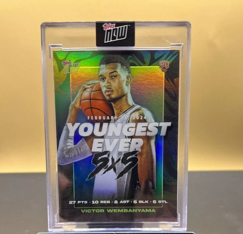 2024 Topps Now Victor Wembanyama Rookie RC Youngest Ever 5X5 #VW-2 ...