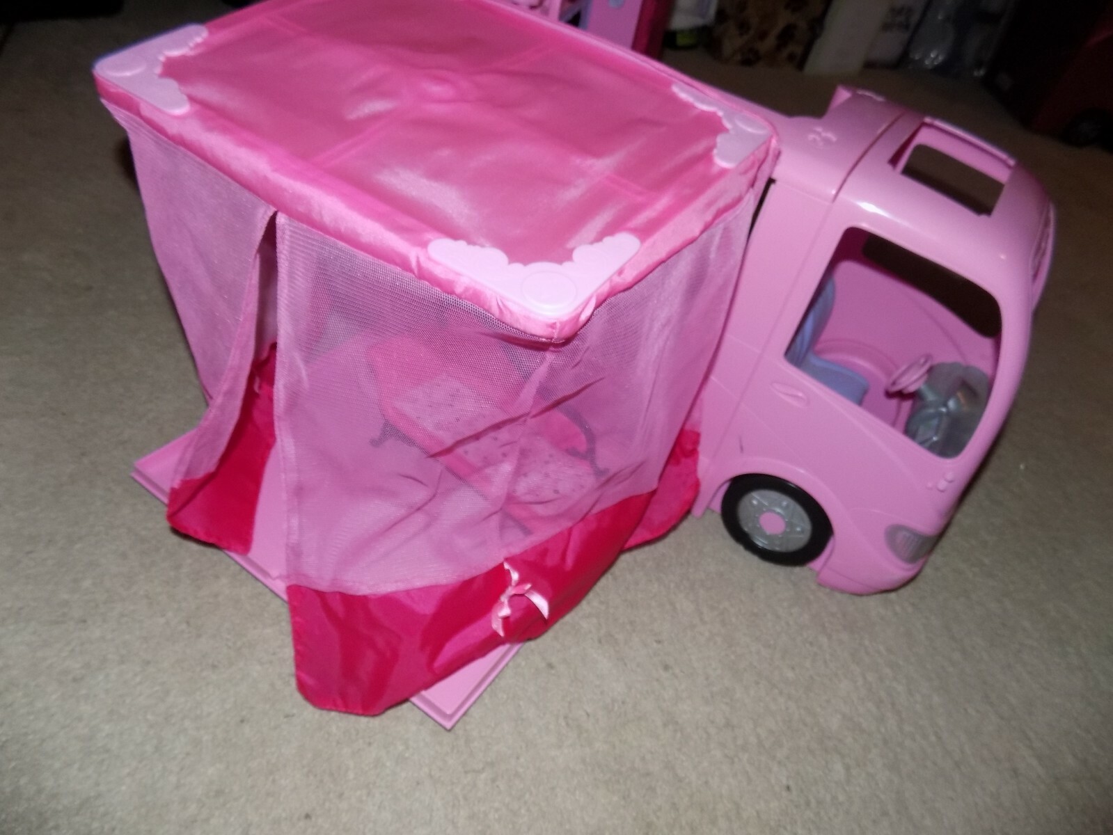 2008 Barbie Pink Glamour RV Camper Van Pop Out Tent Winnebago | eBay