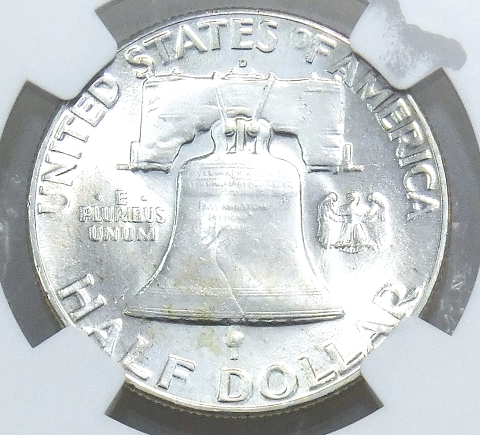 1948 D Franklin Half Dollar NGC MS64FBL Full Bell Lines Frosty Just ...