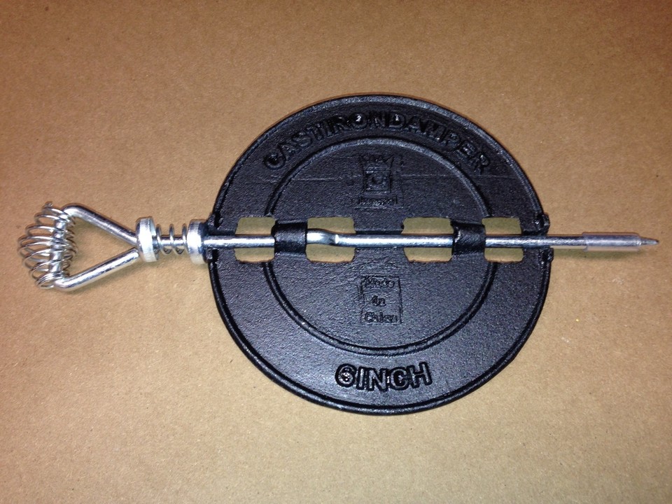 Imperial 6" Stove Vent Damper Flue Pipe Cast Iron Wood Fireplace Draft ...