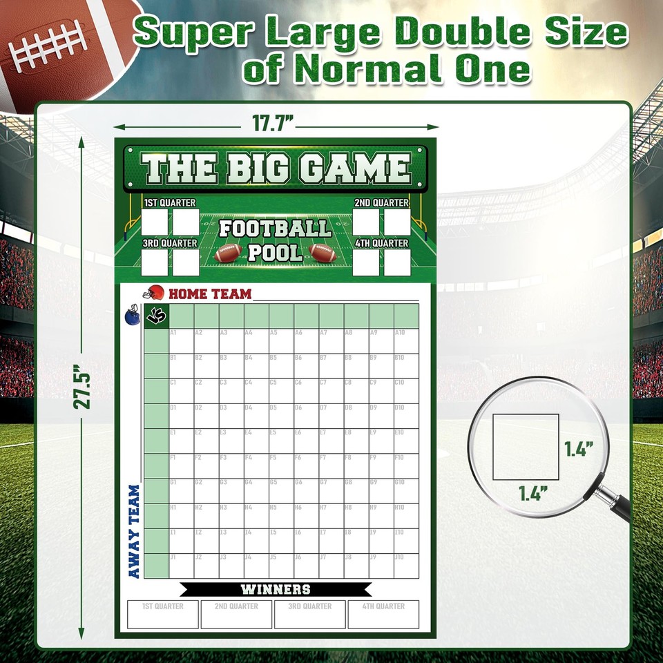 2 Packs Football Pool Poster, 27.5 X17.7 Inch, Football Party ...