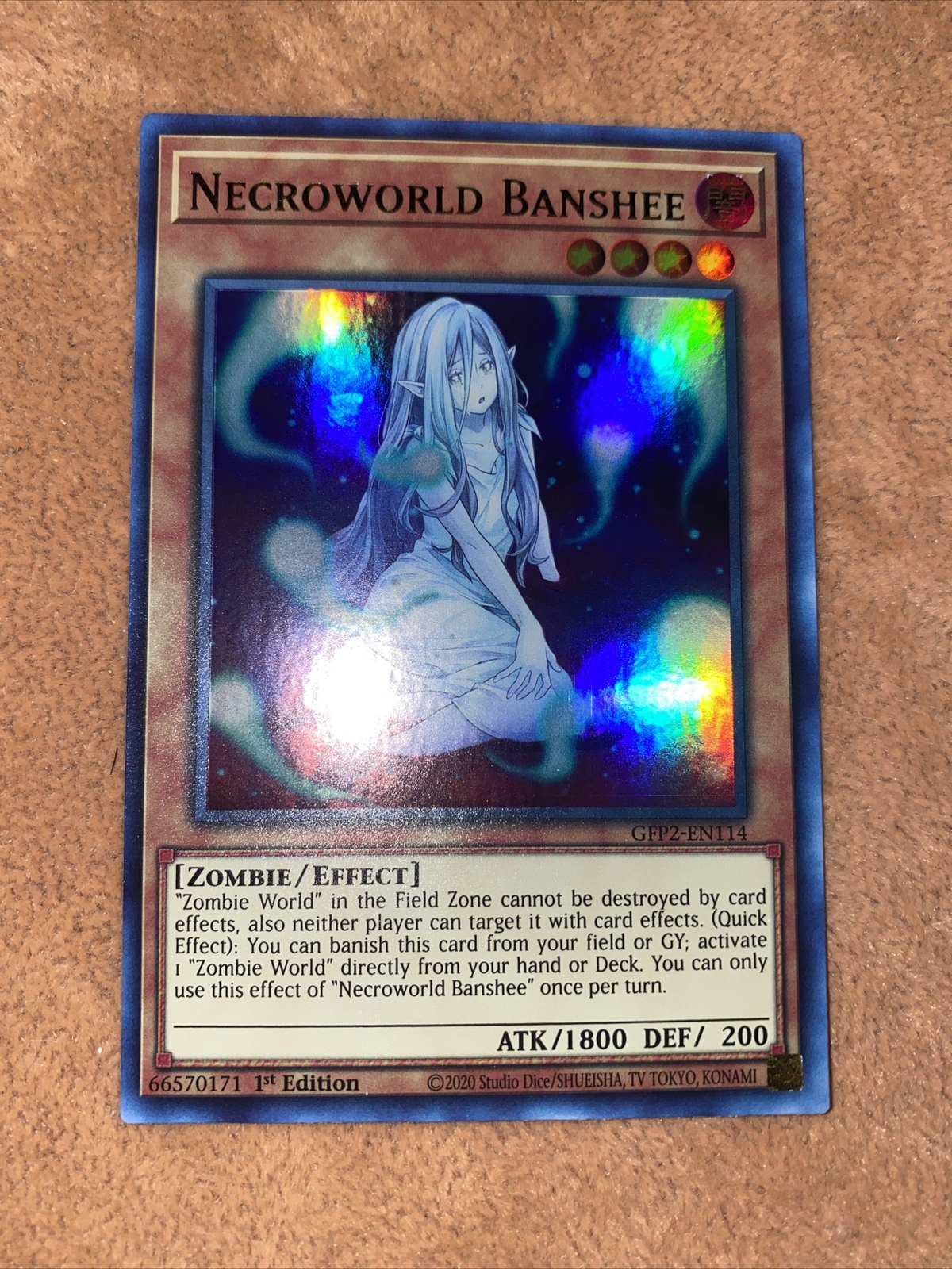 🔥 YUGIOH Necroworld Banshee GFP2-EN114 ULTRA RARE NEAR MINT 1ST EDITION ...