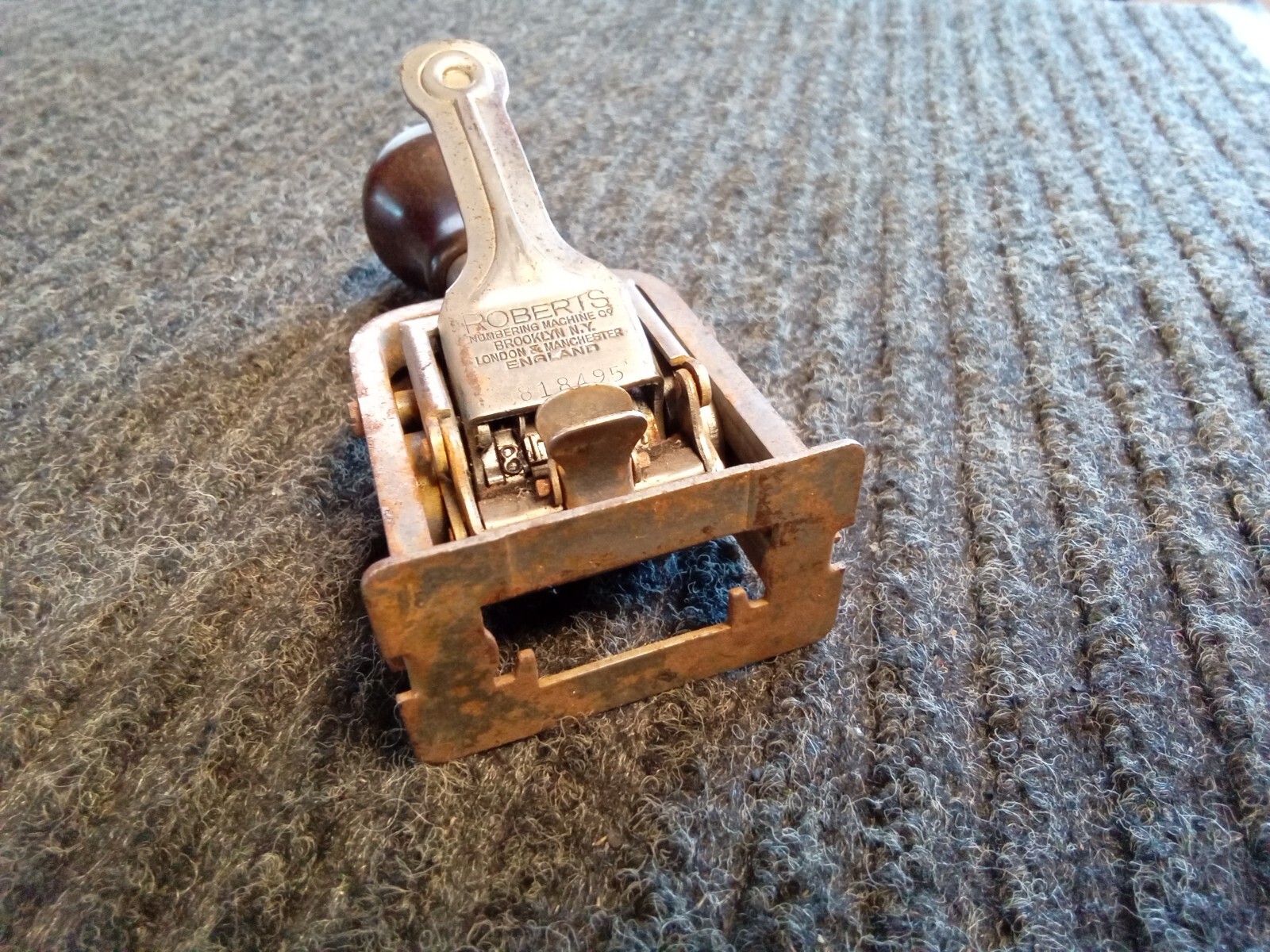 Vintage ROBERTS NUMBERING MACHINE MODEL 37 BROOKLYN N.Y. LONDON ...