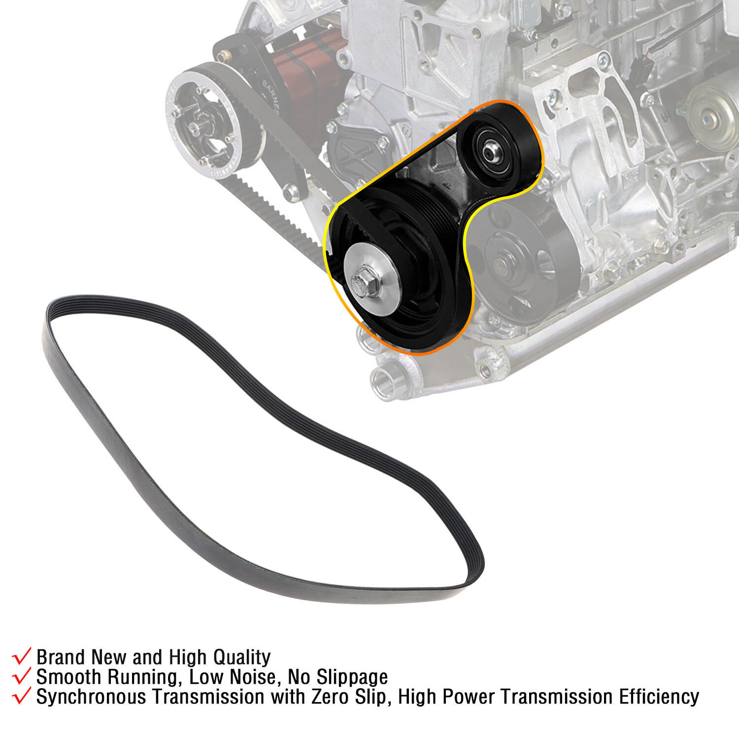 Vehicle Alternator Drive Belt for Mercedes-Benz GLK350 SL550 ML350 R350 ...